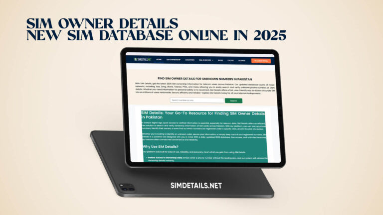 SIM OWNER DETAIL AND SIM INFO - SIM DETAILS